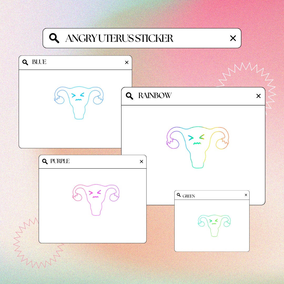 Angry Uterus Sticker Uterus Decal Funny Uterus Hysterectomy Sticker ...