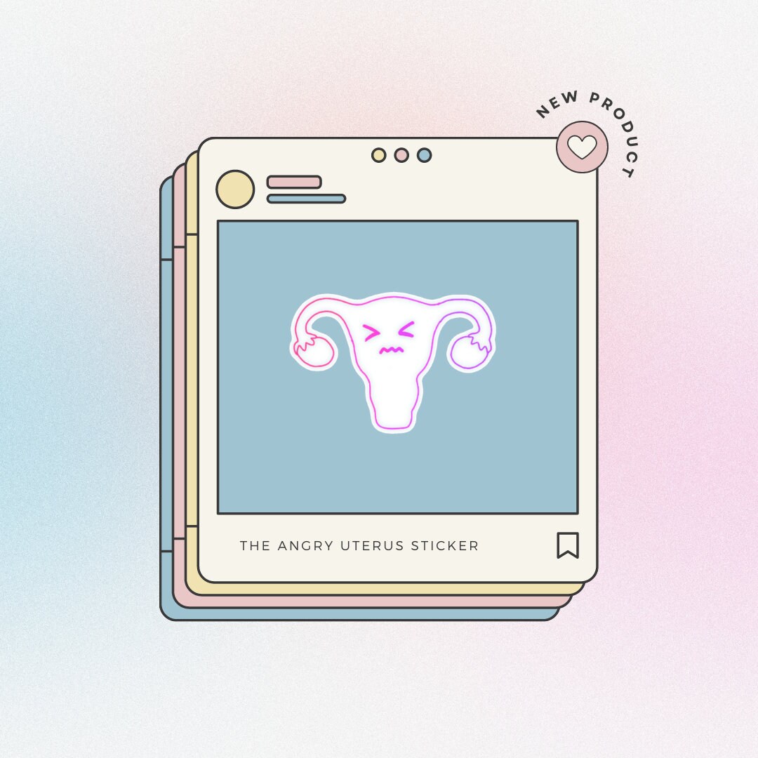 Angry Uterus Sticker Uterus Decal Funny Uterus Hysterectomy Sticker ...
