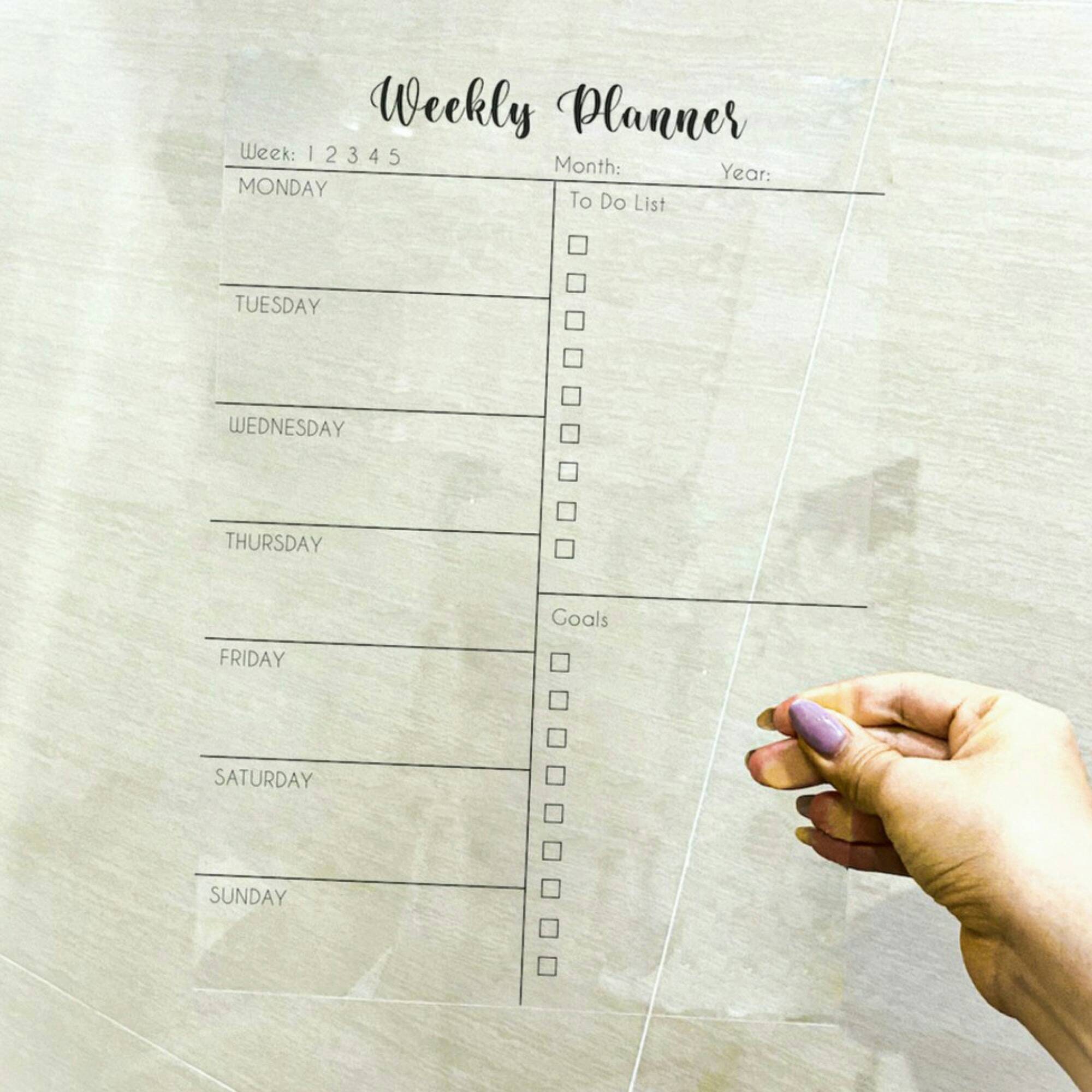Acrylic Wall Planner Personalized To Do List Acrylic Dry Erase Clear ...