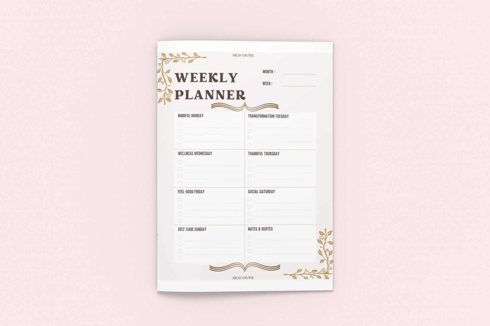 Printable Motivational Weekly Planner, Daily and Weekly to Do List ...