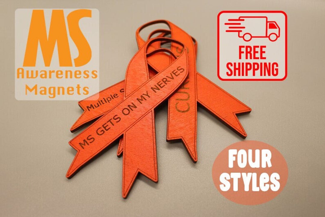 MS Awareness Wooden Ribbon Magnet – Multiple Sclerosis Support - Etsy