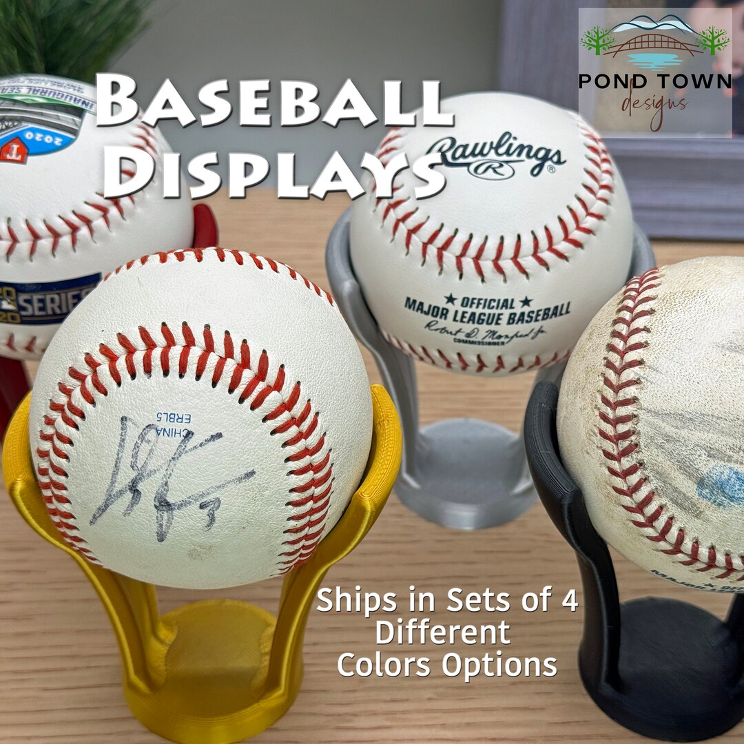 Elevated Baseball Display Stands - Set of 4 (gold, Silver, Maroon ...
