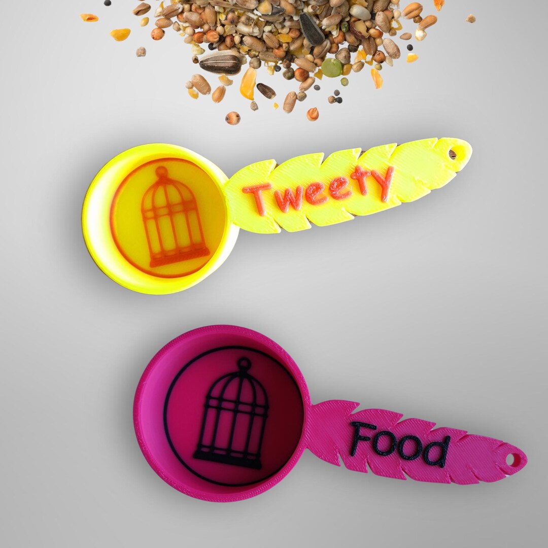 Personalized Bird Food Scoop, Custom Bird Feed Measuring Cup, Parakeet ...