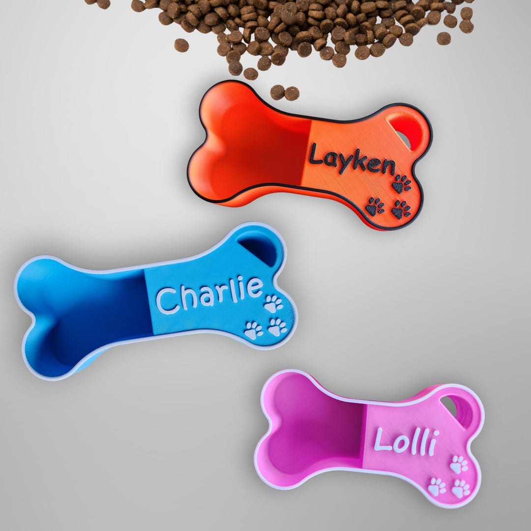 Personalized Dog Food Scoop, Bone Shaped Dog Food Measuring Cup, Kibble ...