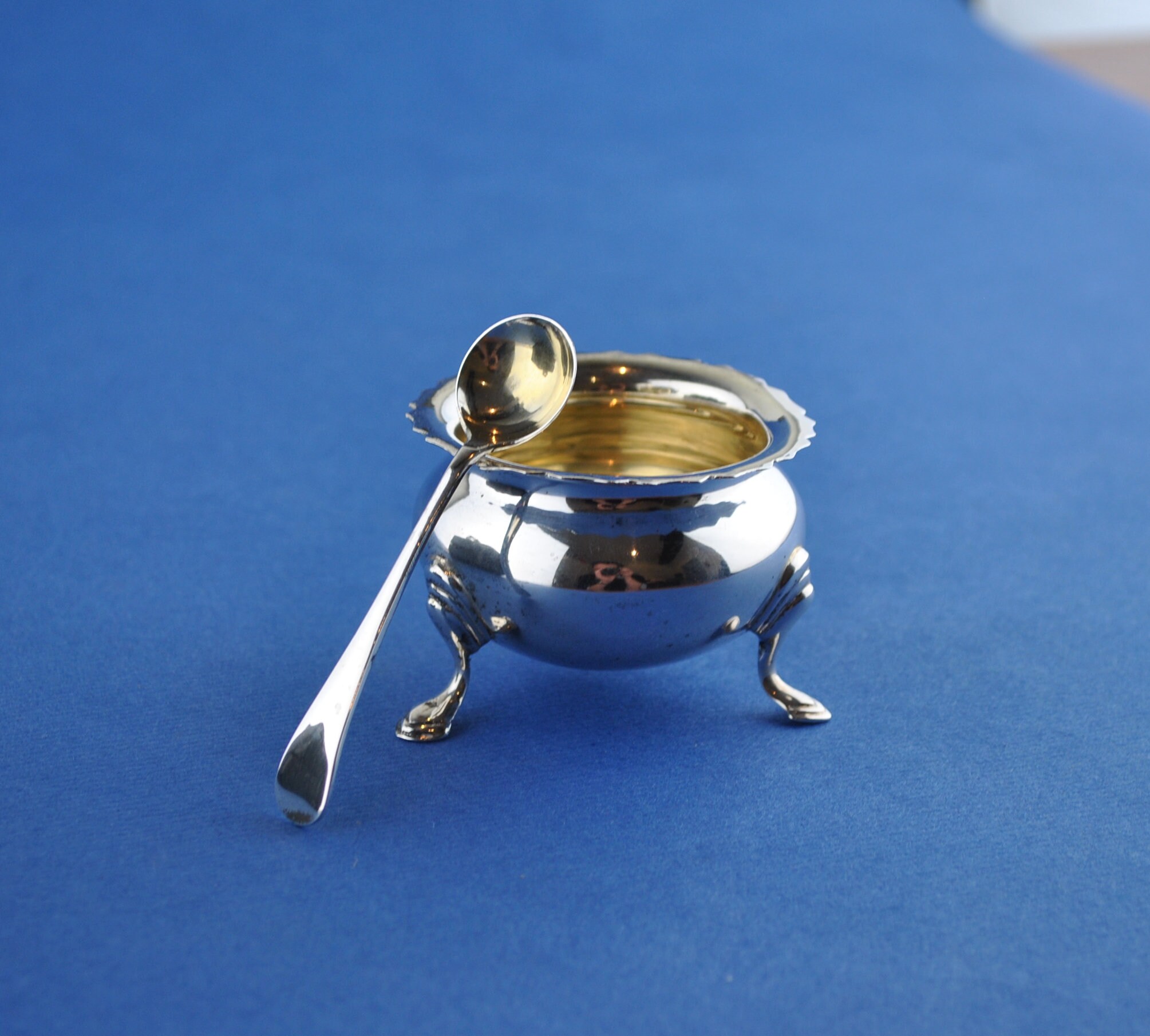 A Pair of Early 20th Century British Salt Cellars, Sterling Silver ...