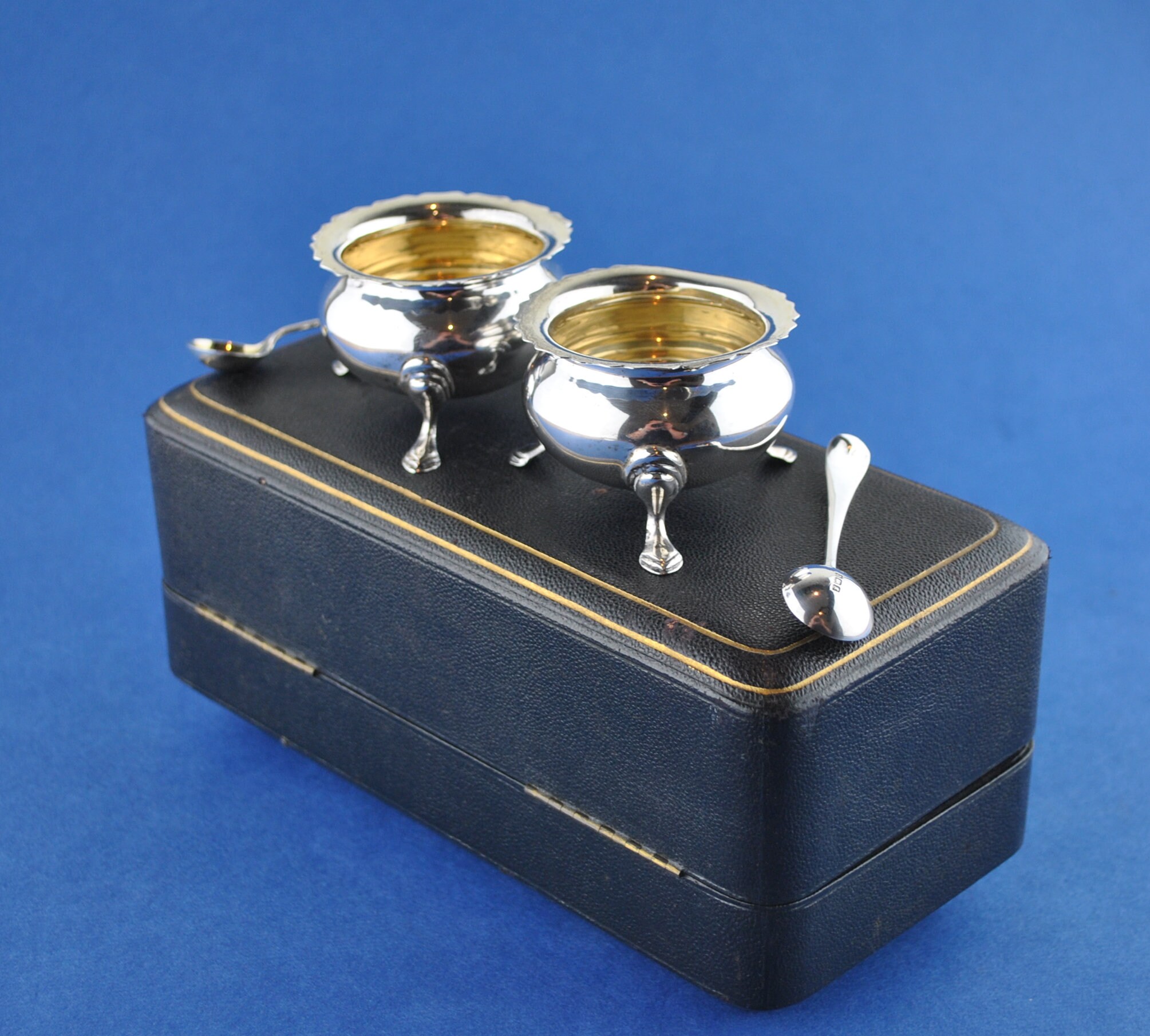 A Pair of Early 20th Century British Salt Cellars, Sterling Silver ...