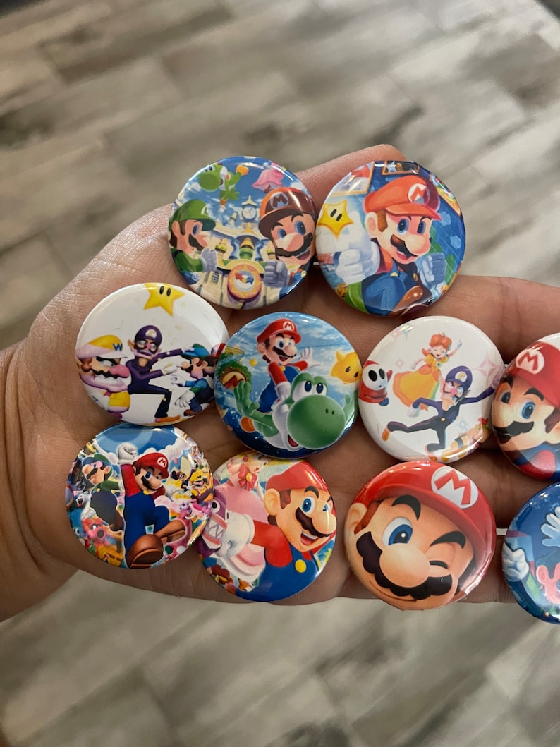 Super Mario Buttons - Etsy