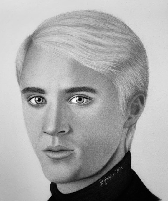 Draco Malfoy Charcoal Drawing 8.5 X 11 Professional Print - Etsy
