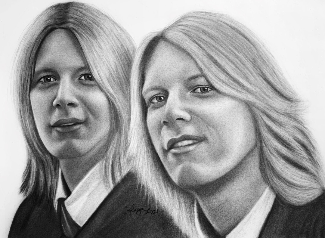 Weasley Twins Charcoal Drawing 8.5 X 11 Professional Print - Etsy