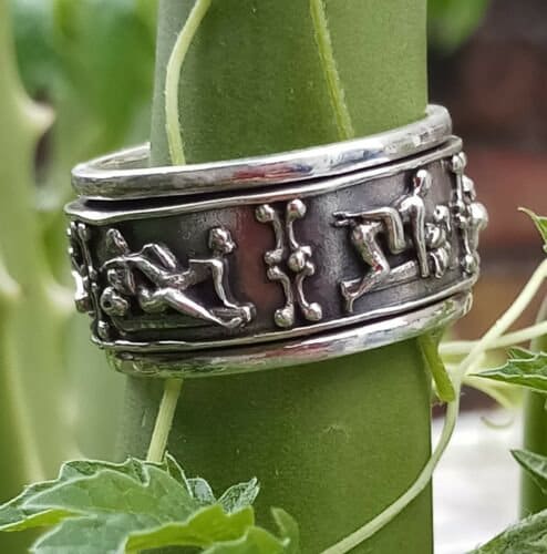 Sexual Silver Ring For Men Spinner Ring For Women Worry Band Ring