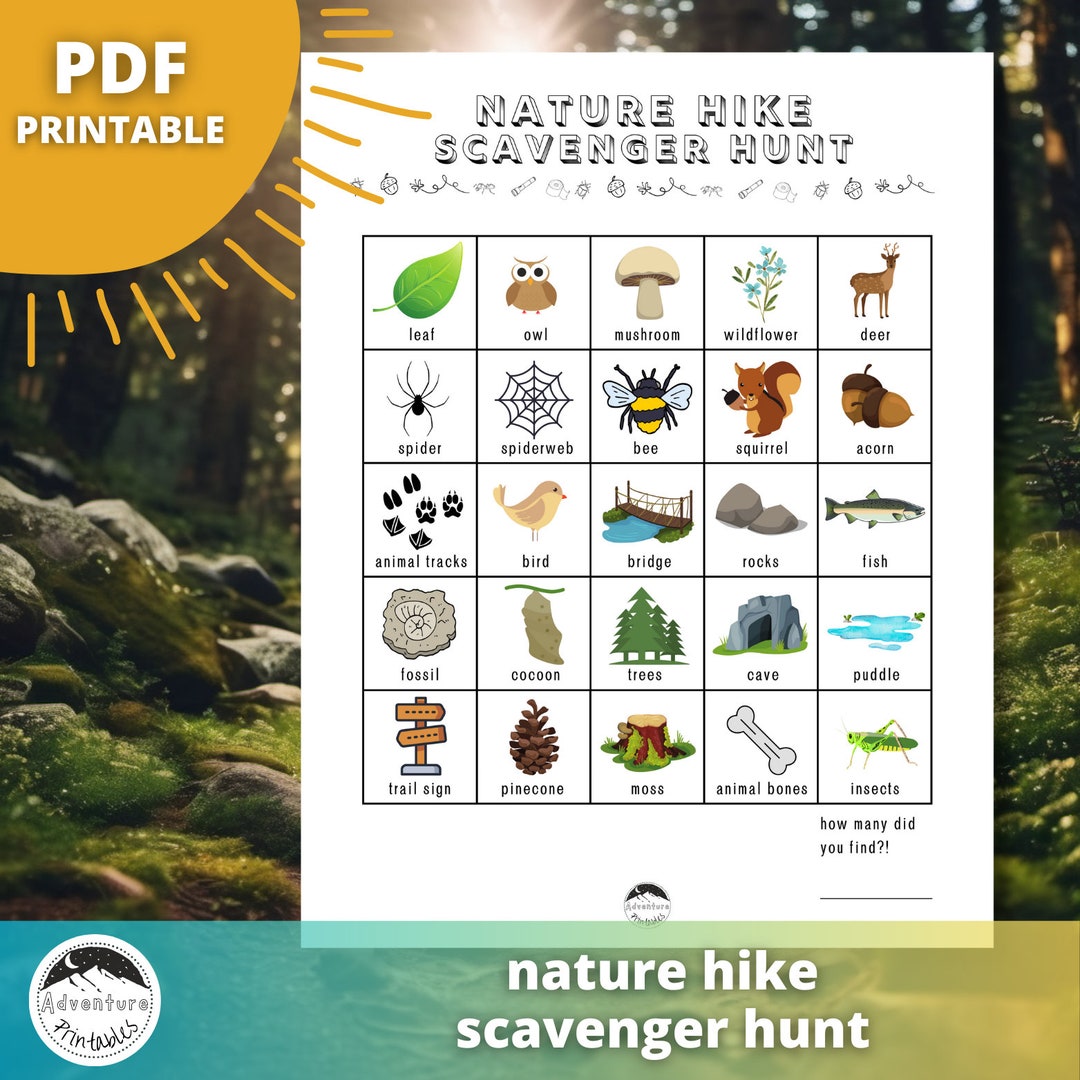 Adventure Awaits: Printable Hiking Scavenger Hunt for Kids! • PDF - Etsy