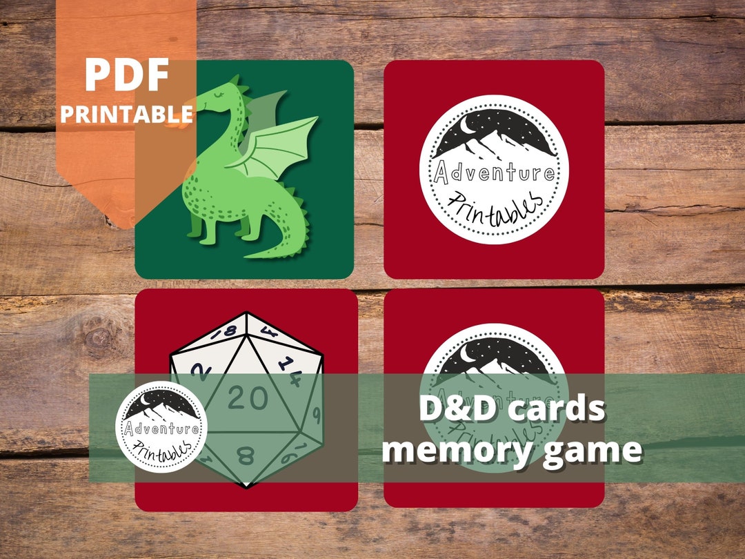 D&D Memory Card Game for Kids • Fantasy-themed Matching Game ...