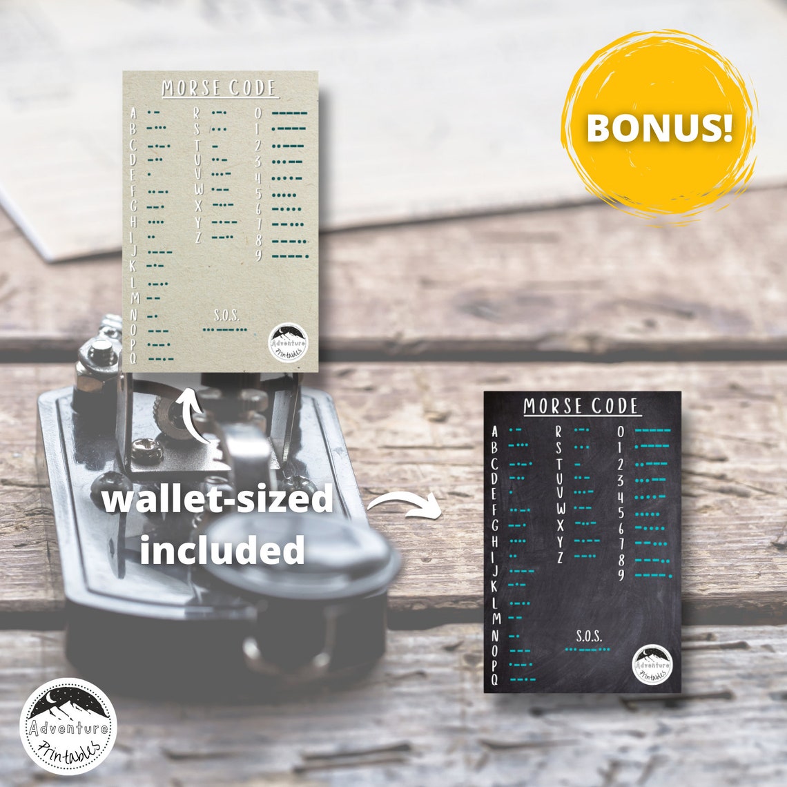 Morse Code Printable • "american" Version • Wallet Size Included ...