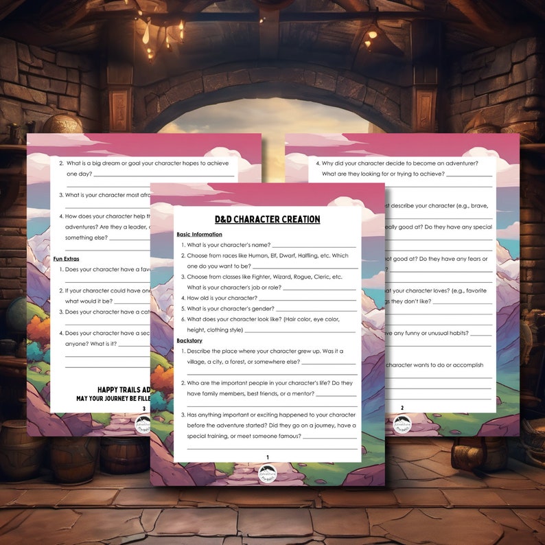 Kid-friendly D&D Character Creation Sheets: Fun Backstory and ...