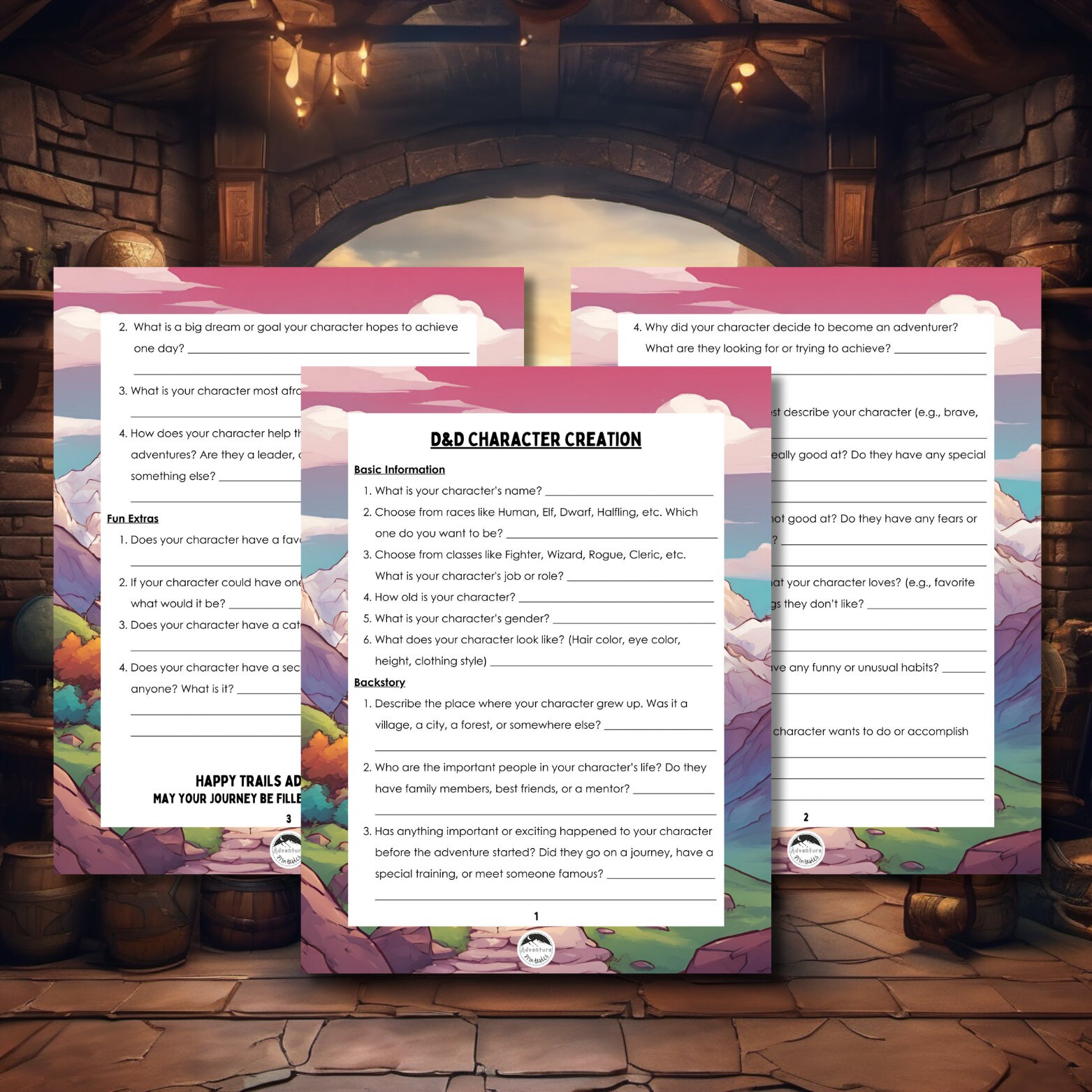Kid-friendly D&D Character Creation Sheets: Fun Backstory and ...