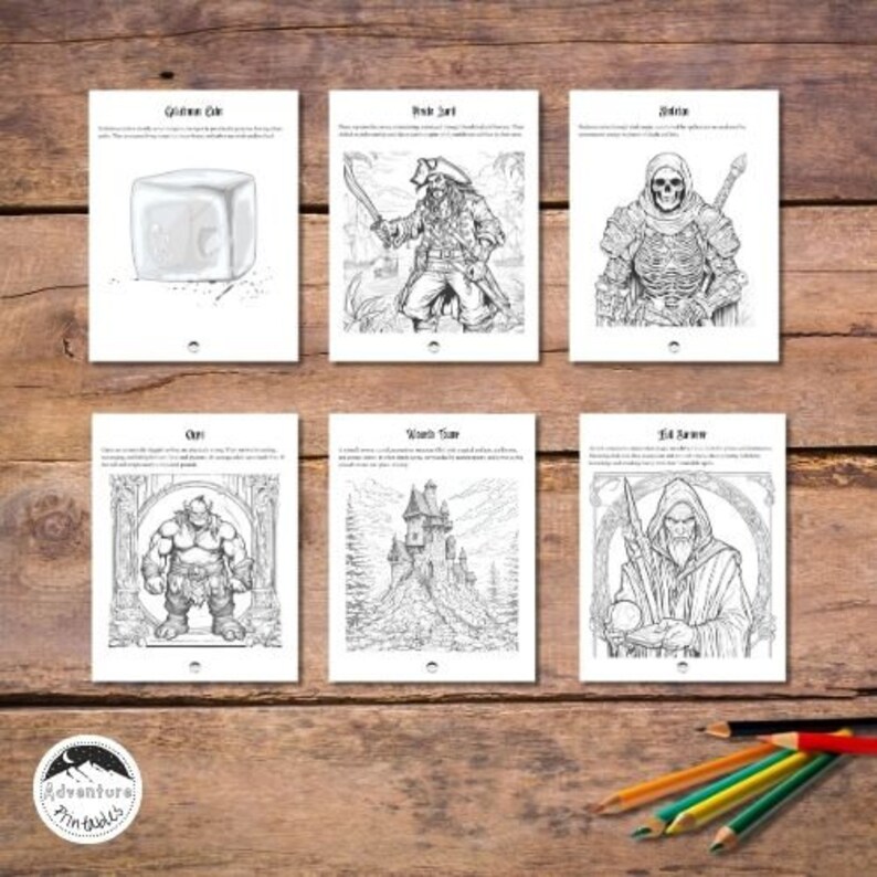 Dungeons & Dragons Coloring Pages Printable Fantasy Art for All Ages ...