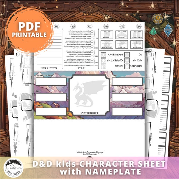 Dnd Kids Sheet - Etsy