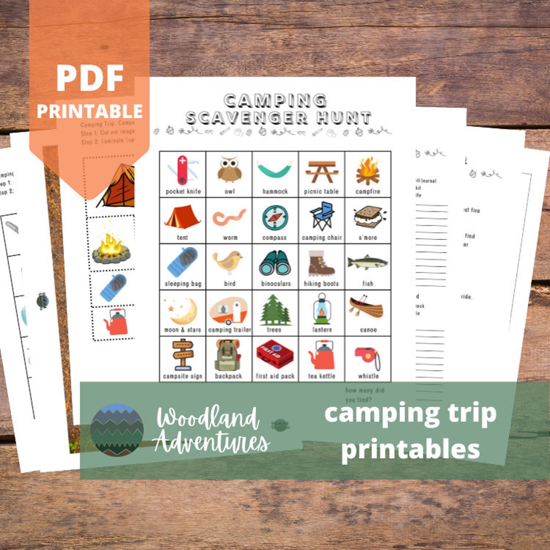 Camping Trip Printables • Scavenger Hunt • PDF - Etsy