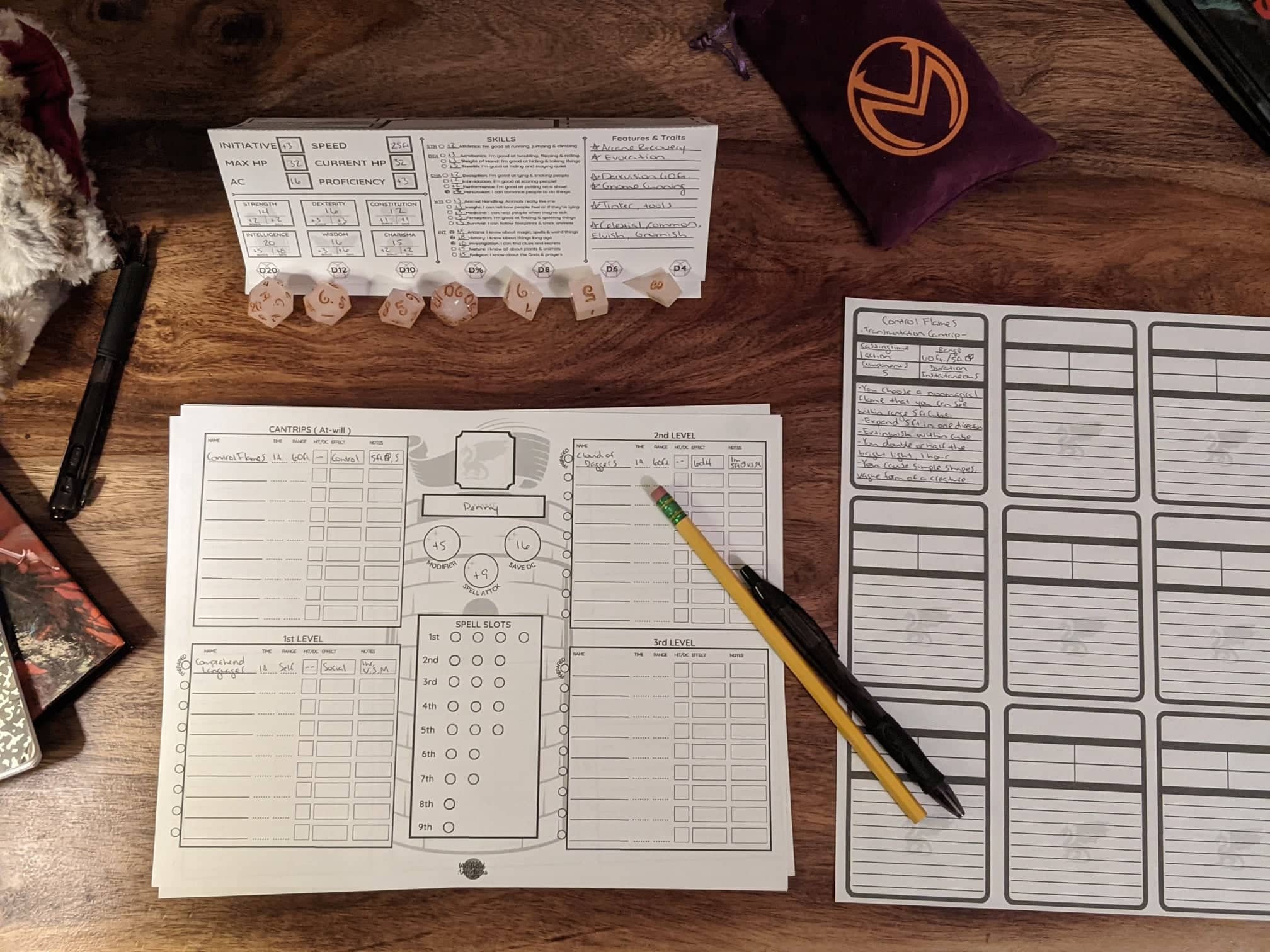 Ultimate Dnd Character Sheet Set for Kids • Custom Nameplate & Spell ...