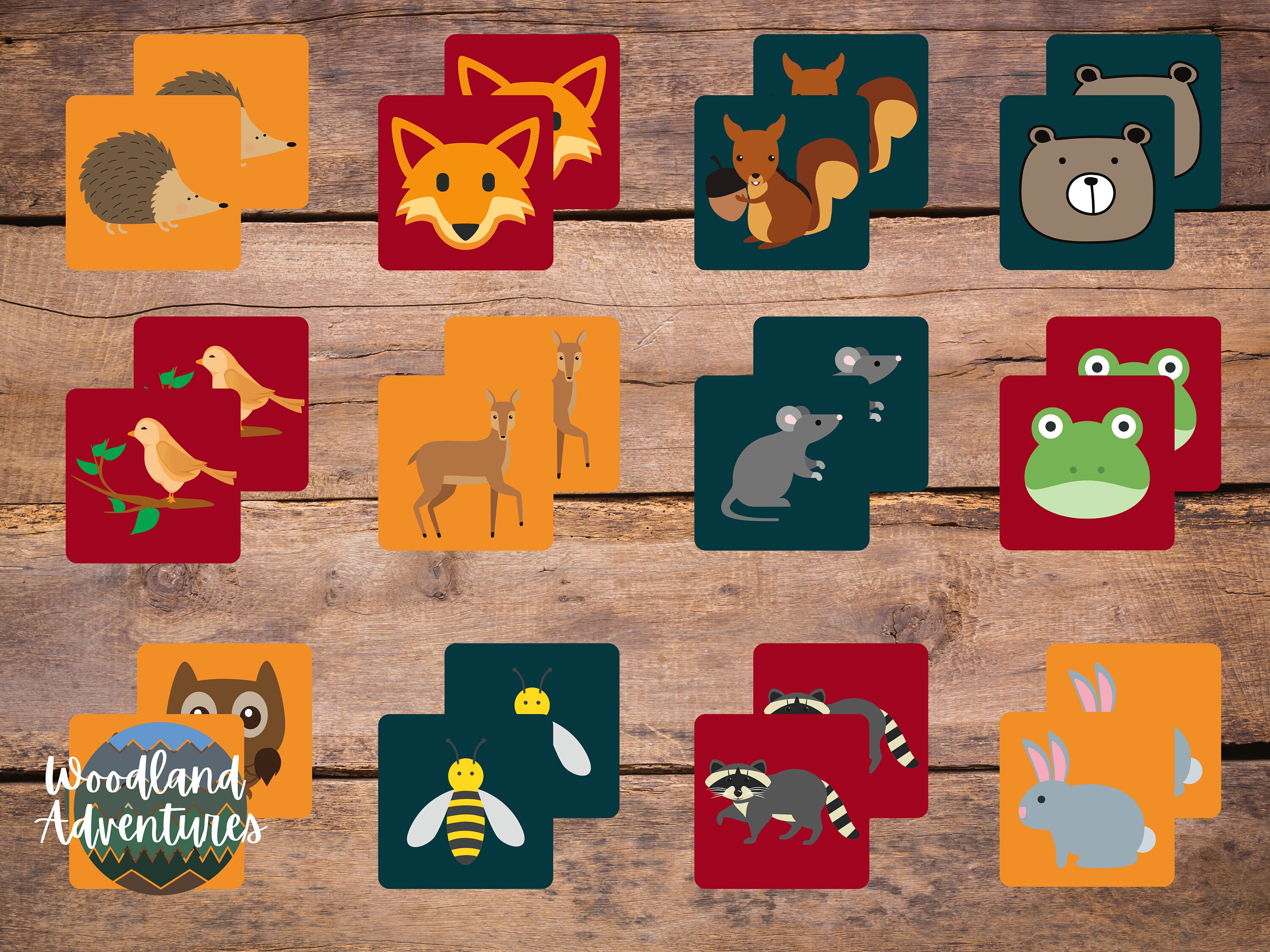 Memory Card Game • Woodland • PDF • Printable - Etsy