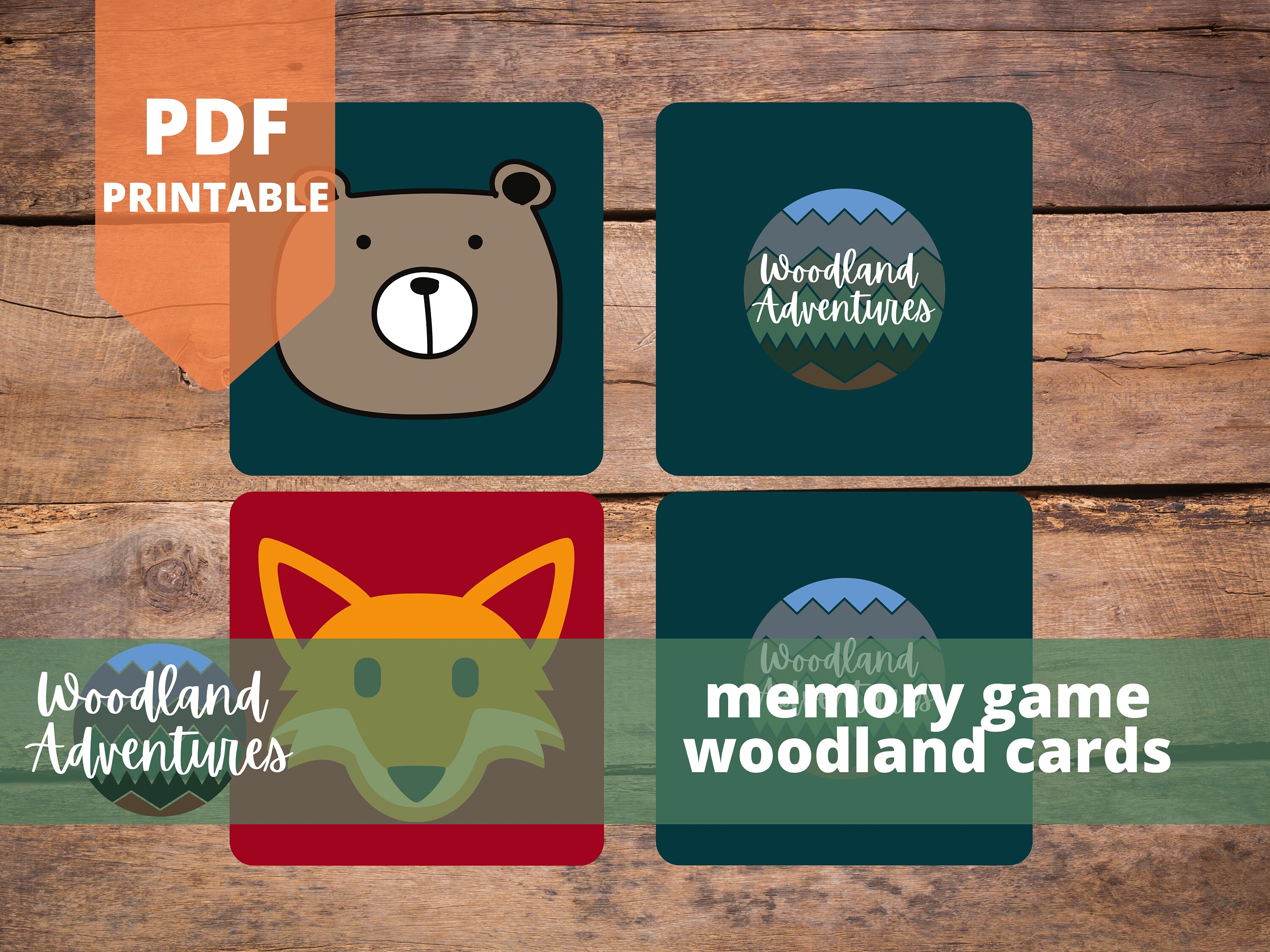 Memory Card Game • Woodland • PDF • Printable - Etsy