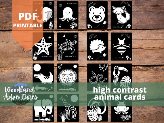 High Contrast Cards Infant PDF Printable | Etsy