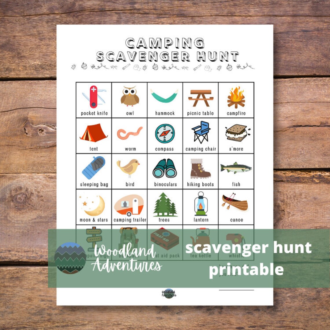 Camping Trip Printables Scavenger Hunt PDF - Etsy