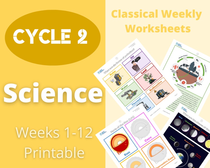 Cycle 2 Science Classical Weekly Worksheets Weeks 1-12 - Etsy