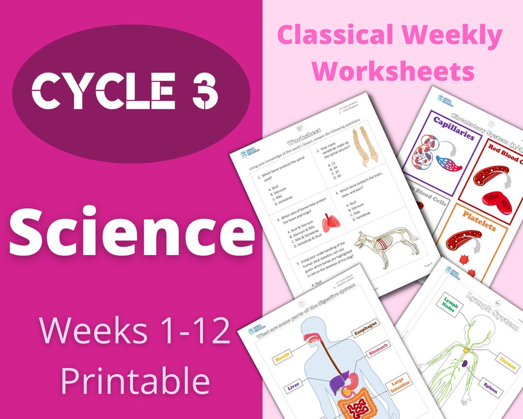 Cycle 3 - Science - Classical Weekly Worksheets - Weeks 1-12 - Etsy