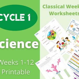 Cycle 1 Science Classical Weekly Worksheets Weeks 1-12 - Etsy