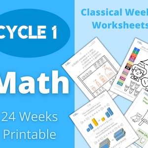 Cycle 1 - Math - Classical Weekly Worksheets - 24 Weeks - Etsy