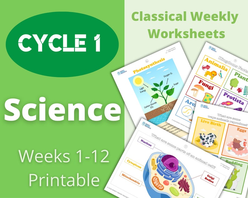 Cycle 1 - Science - Classical Weekly Worksheets - Weeks 1-12 - Etsy