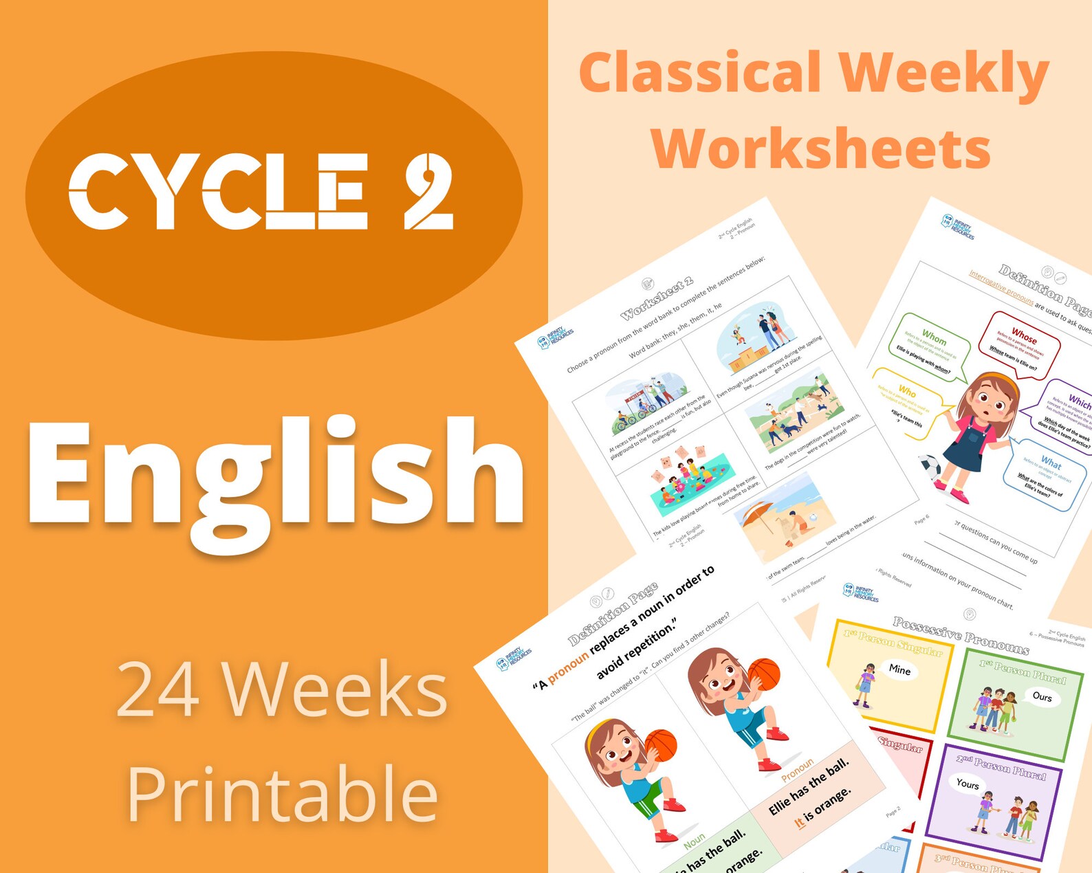 Cycle 2 English Classical Weekly Worksheets 24 Weeks - Etsy