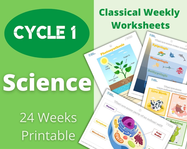 Cycle 1 - Science - Classical Weekly Worksheets - 24 Weeks - Etsy