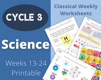 Cycle 1 Science Classical Weekly Worksheets Weeks 13-24 - Etsy
