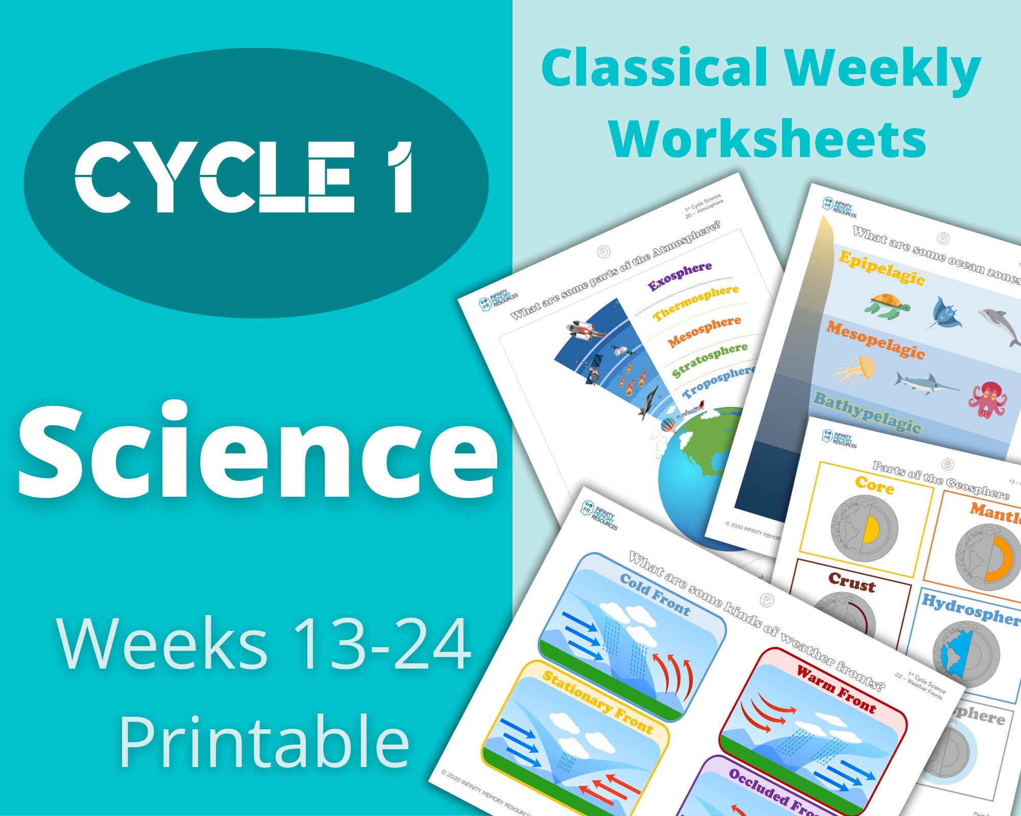 Cycle 1 - Science - Classical Weekly Worksheets - Weeks 13-24 - Etsy