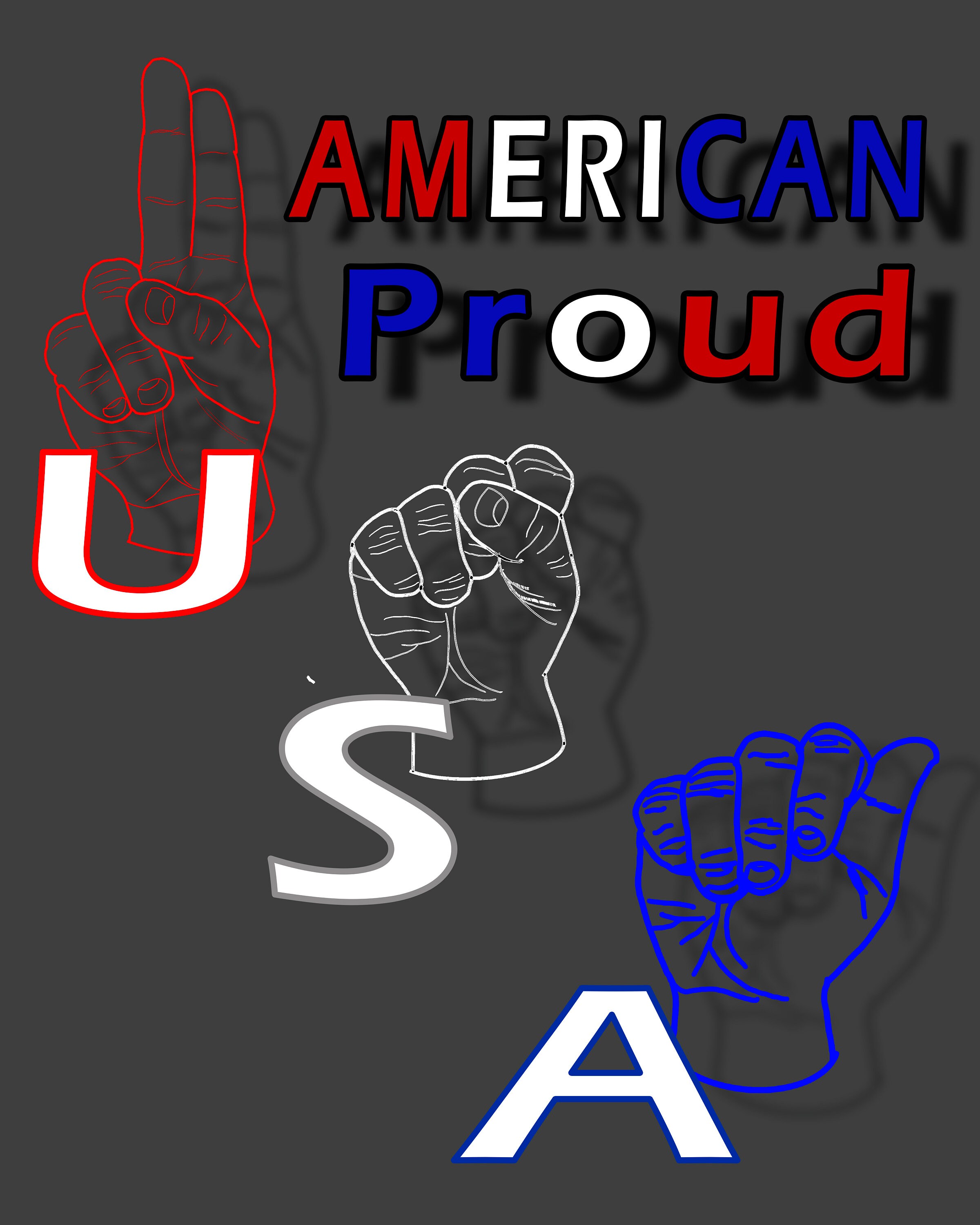 ASL USA American Proud Print - Etsy