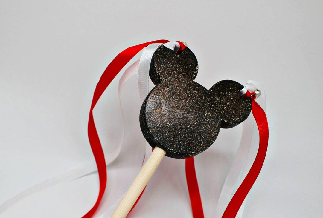 Mickey Mouse Wand Disney Wand Mickey Mouse Head Ribbon - Etsy
