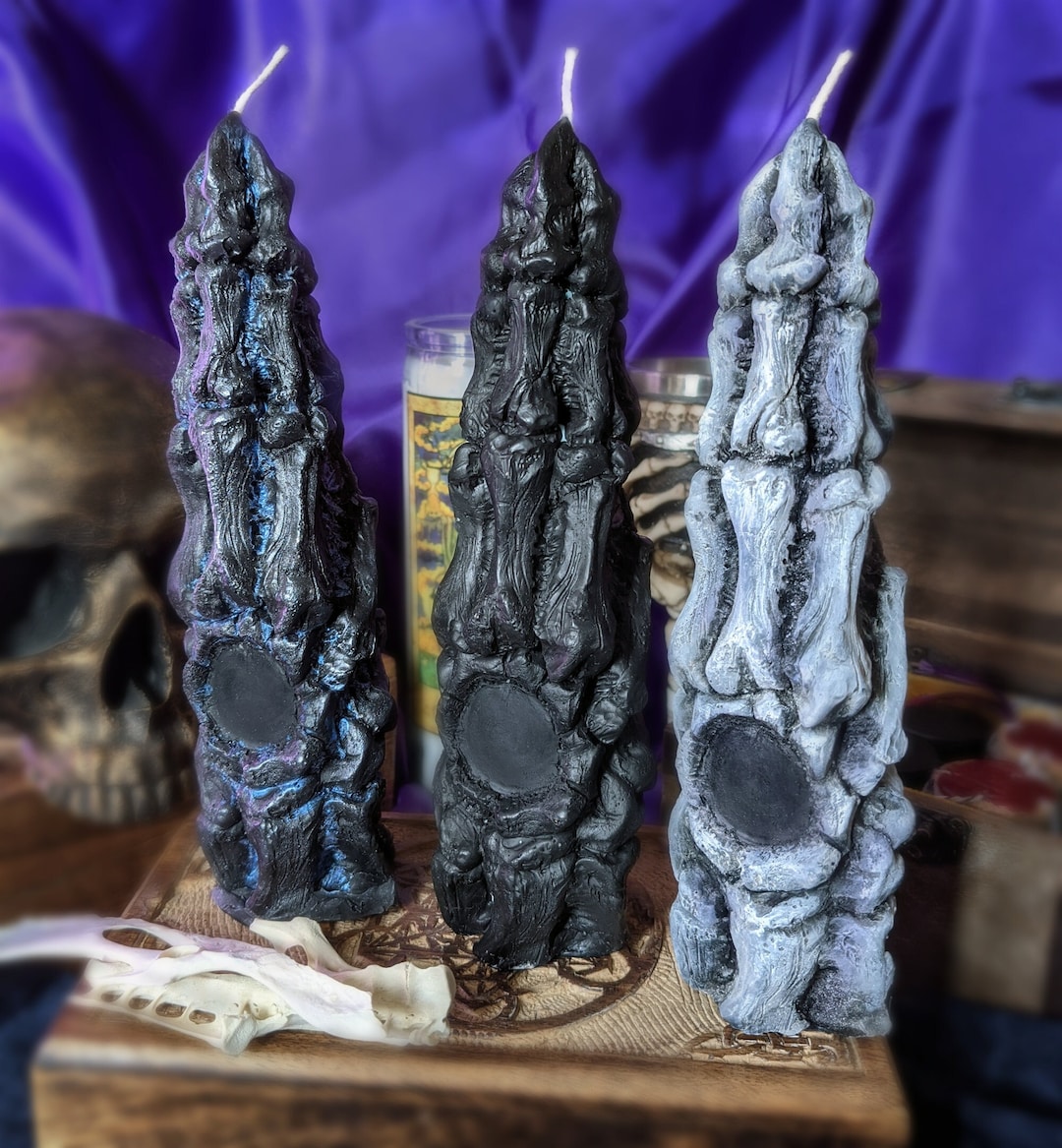 Skeletal Ritual Necromancy Bone Candle - Wraith Phantom Hand Candle ...