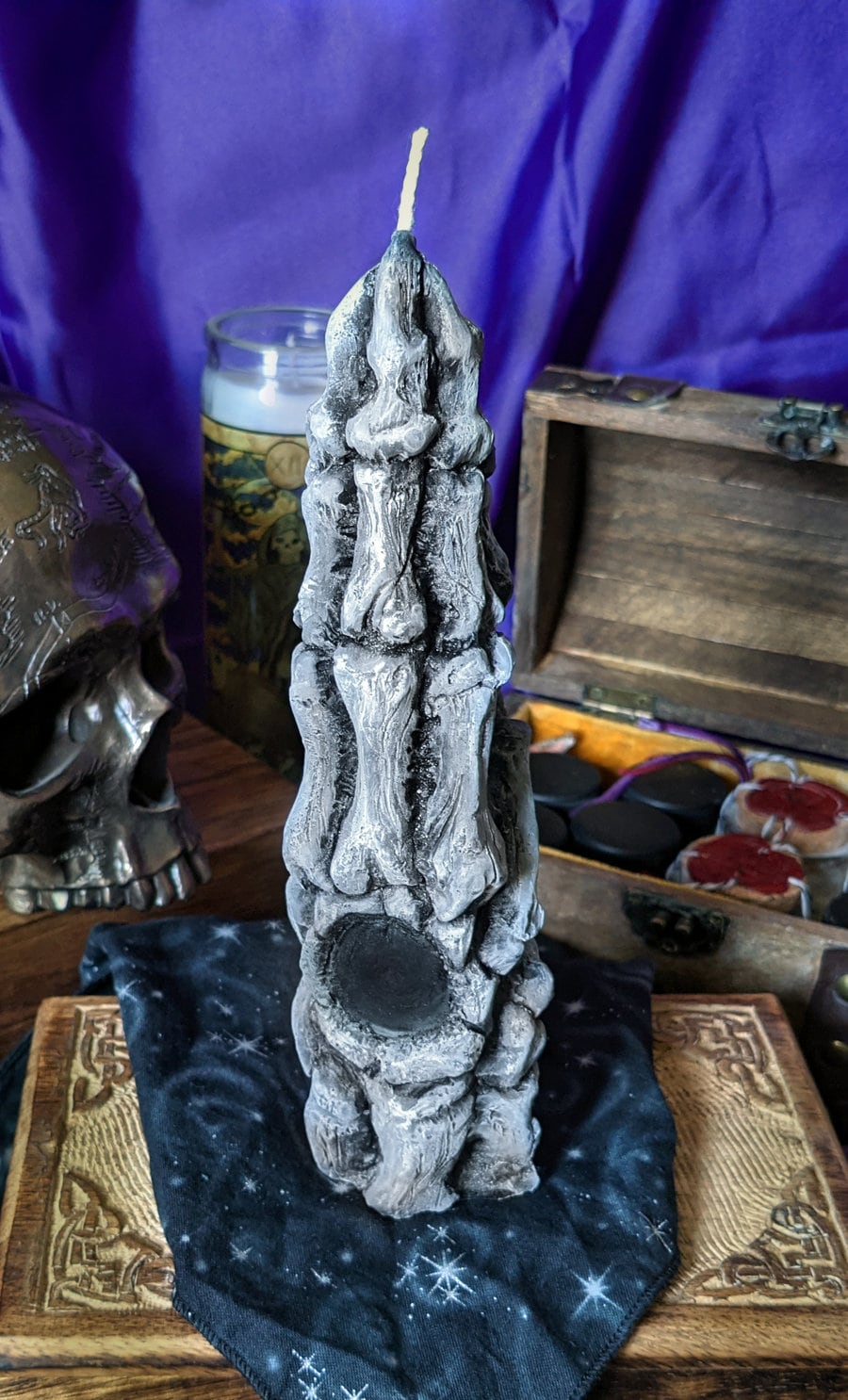 Skeletal Ritual Necromancy Bone Candle Wraith Phantom Hand Candle ...