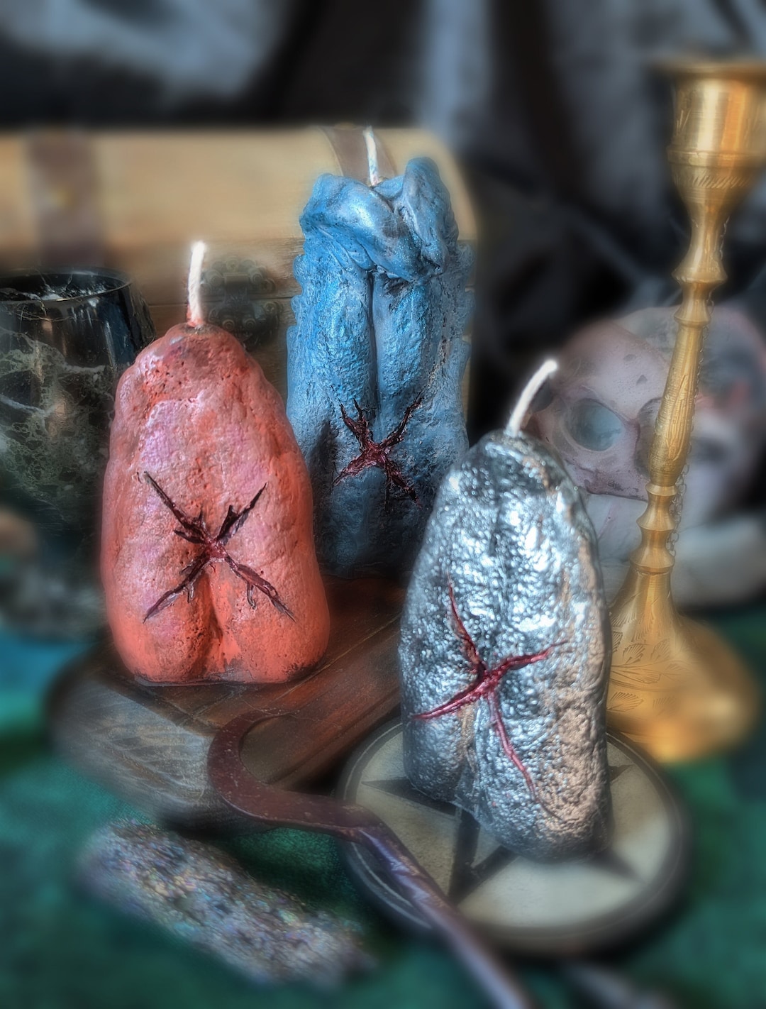 Silence and Scars Candle - Human Tongue Candle - Scar Horror Candle ...