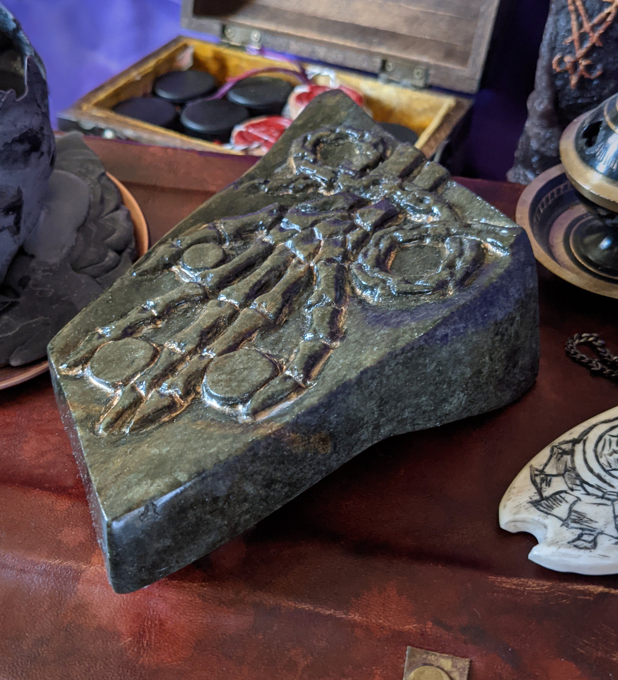 Skeleton Skeletal Hand and Chain Stone Soapstone Steatite - Etsy