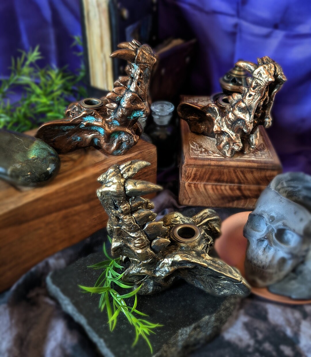 Altar Ritual Jaw Mandible Resin Chime Candle Holder - Etsy