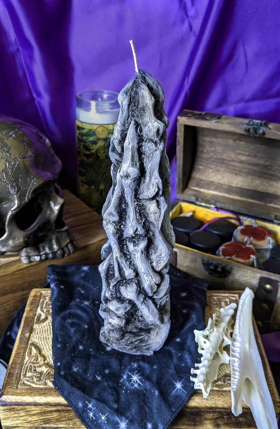 Skeletal Ritual Necromancy Bone Candle Wraith Phantom Hand Candle ...