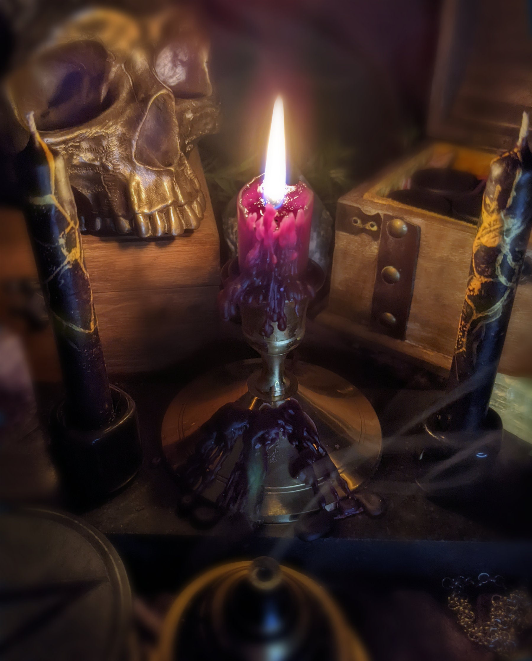 Violet Nebula Bleeding Candle - Chaos Space Ritual Candle - Purple Drip ...