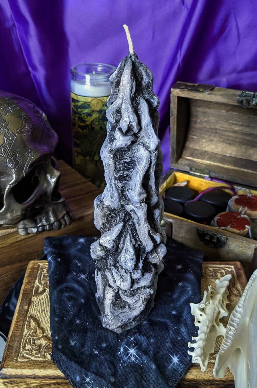 Skeletal Ritual Necromancy Bone Candle Wraith Phantom Hand Candle ...
