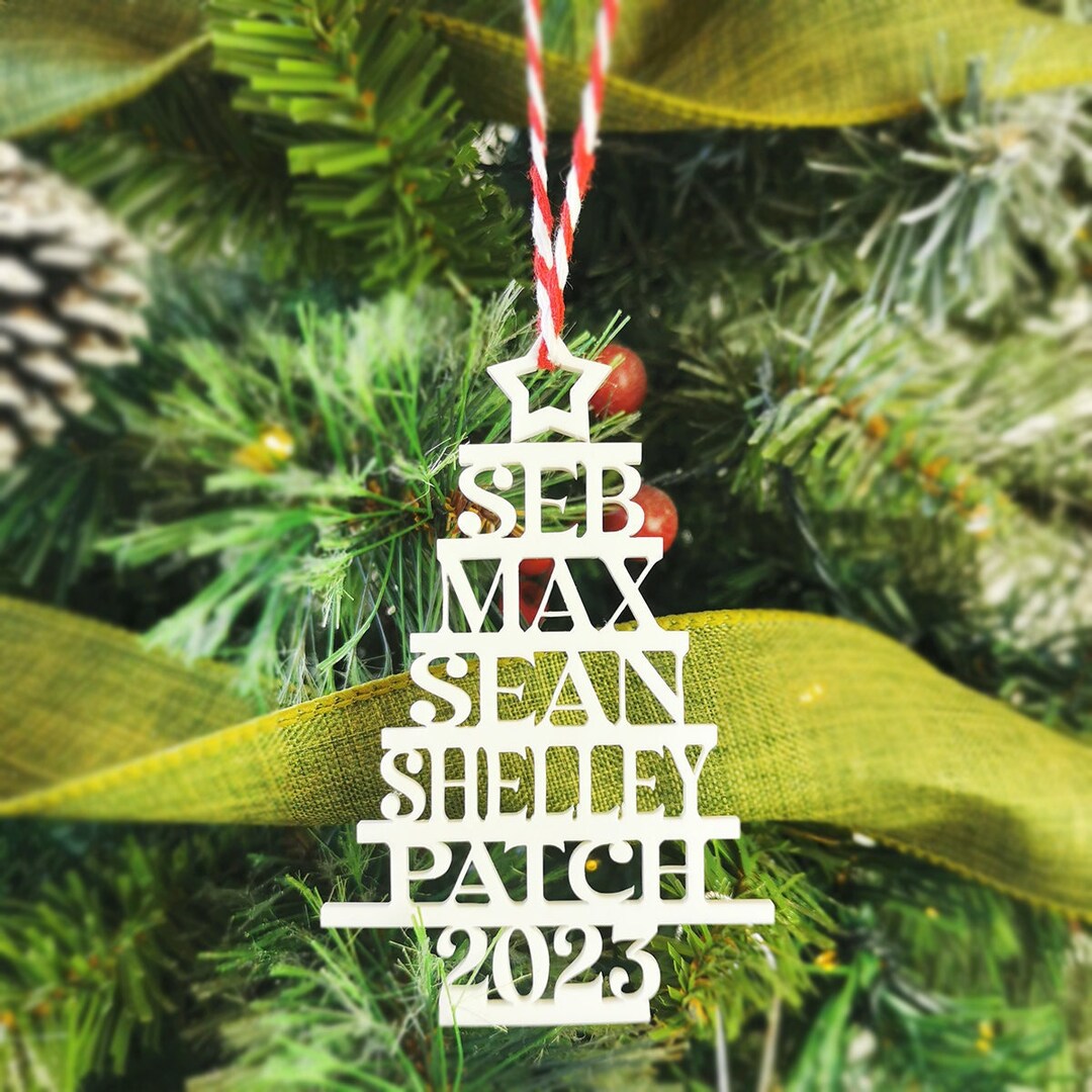 Personalised Laser Cut family Tree Decoration Xmas Decoration Family ...