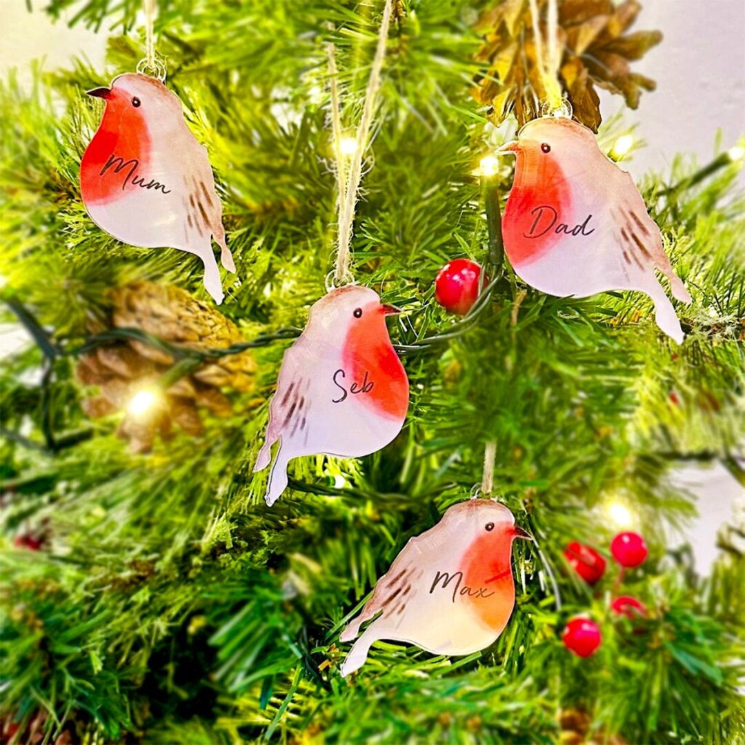 Personalised Robin Christmas Tree Decoration | Robin Gifts | Robin ...