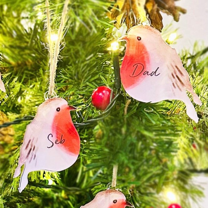 Personalised Robin Christmas Tree Decoration Robin Gifts - Etsy UK