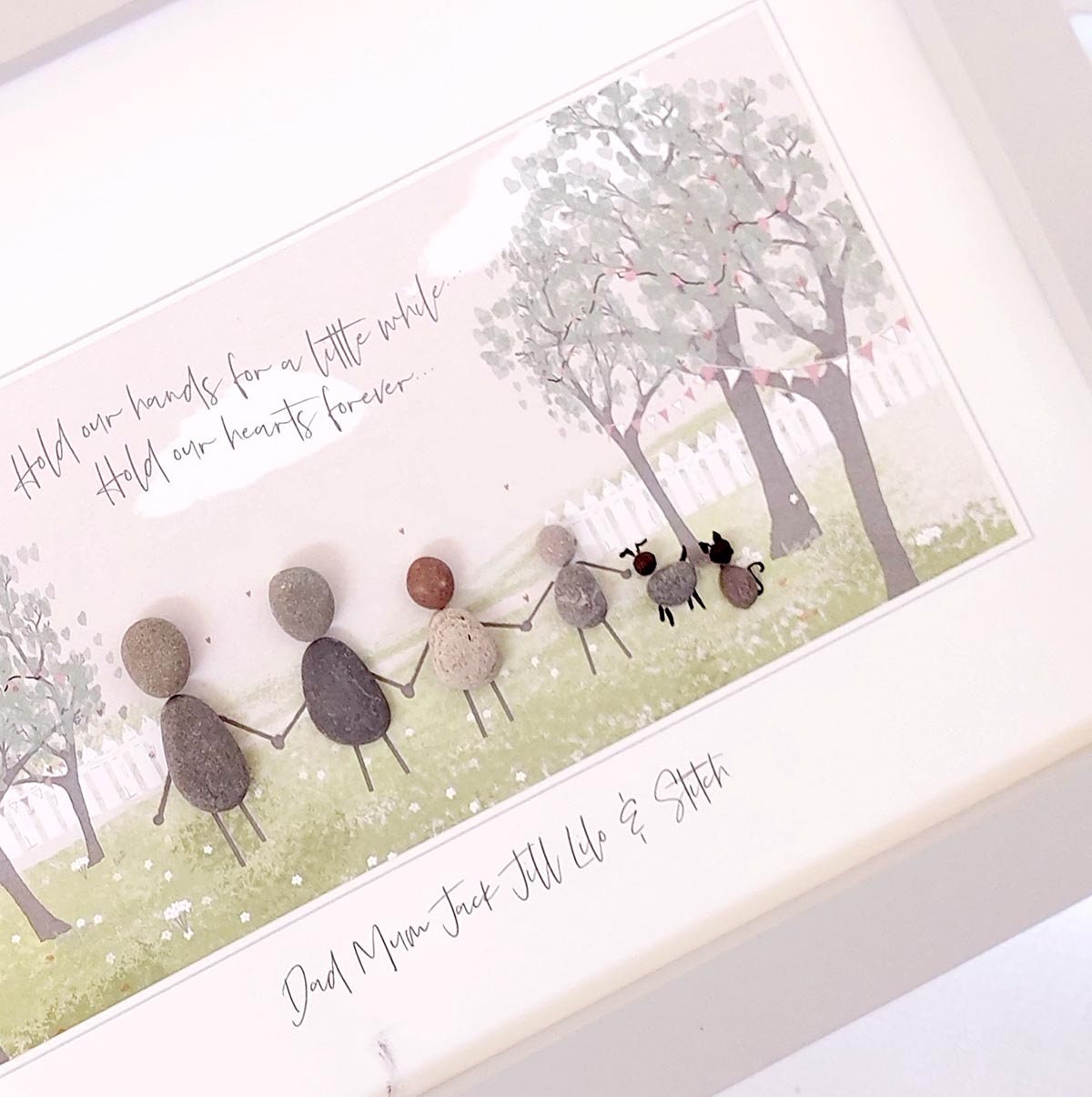 Personalised Family Pebble Picture Framed Pebble Family - Etsy UK